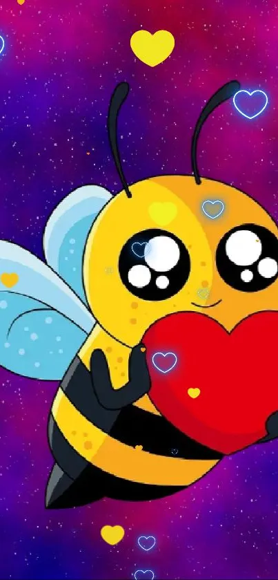 Cute Bee Heart Wallpaper - free download