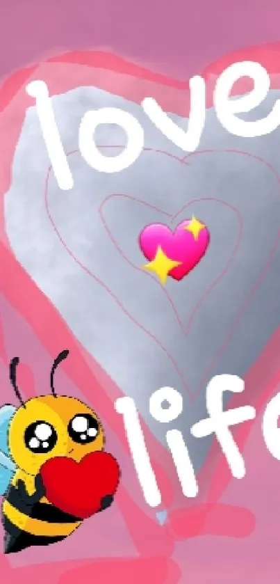 Cute Bee Heart Wallpaper - free download