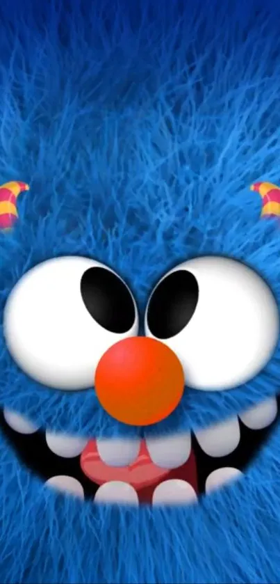 Cute Blue Furry Monster Wallpaper - free download