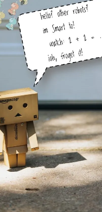 Cute Box Robot on Pavement - free download