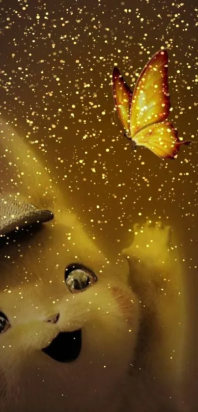 Cute Bunny with Butterfly Wallpaper - free download