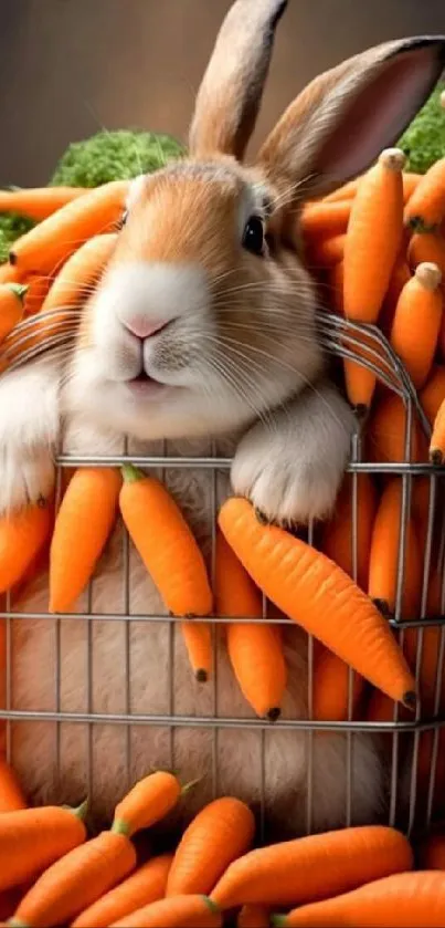 Cute Bunny with Carrots - free download