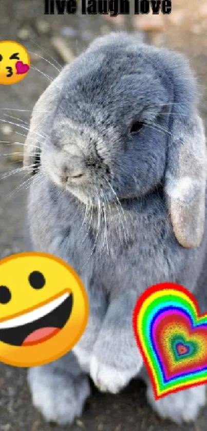 Cute Bunny with Emojis - free download