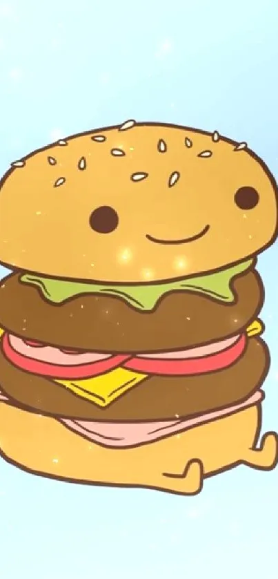 Cute Cartoon Burger Wallpaper - free download