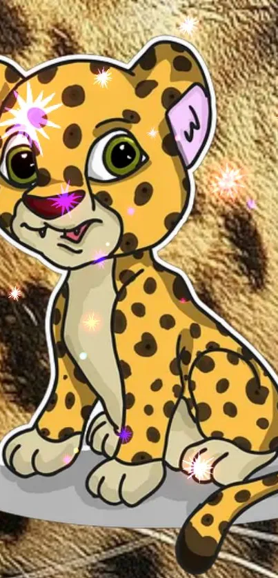 Cute Cartoon Cheetah Wallpaper - free download