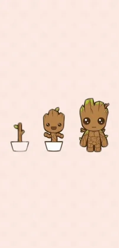 Cute Cartoon Tree Stages - free download