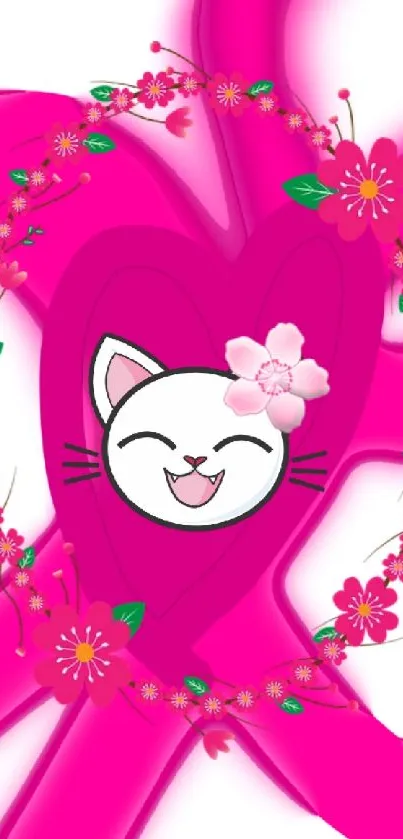 Cute Cat Heart Wallpaper - free download