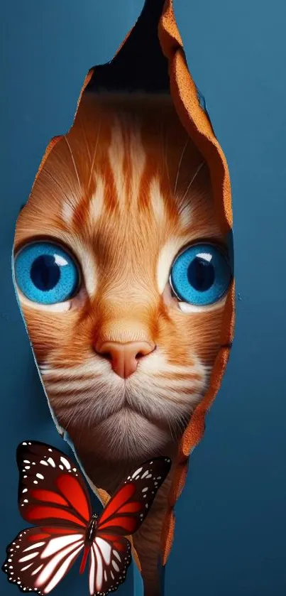 Cute Cat Peeking Wallpaper - free download