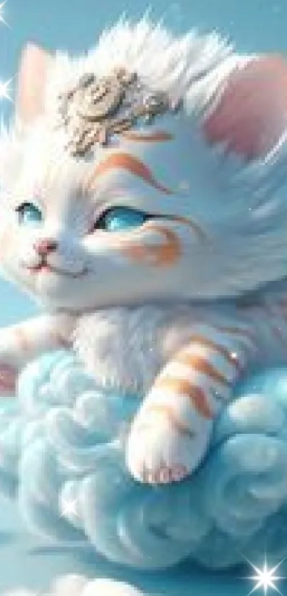 Cute Cloud Cat Wallpaper - free download