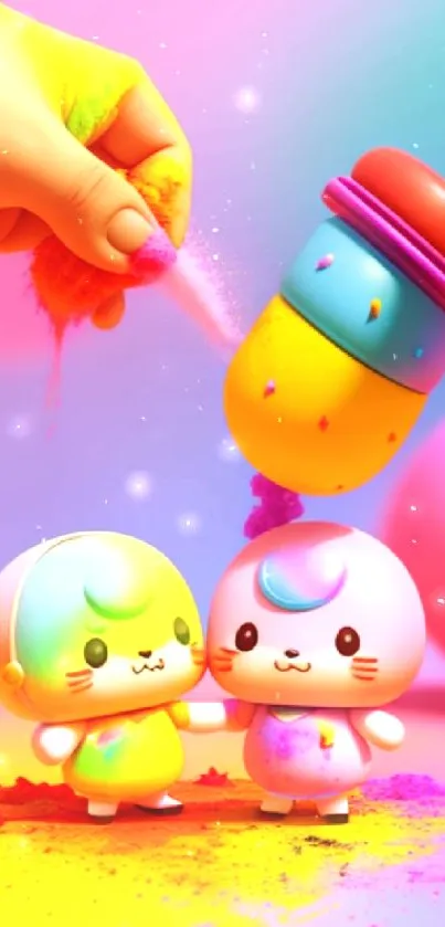 Cute Colorful Character Wallpaper - free download