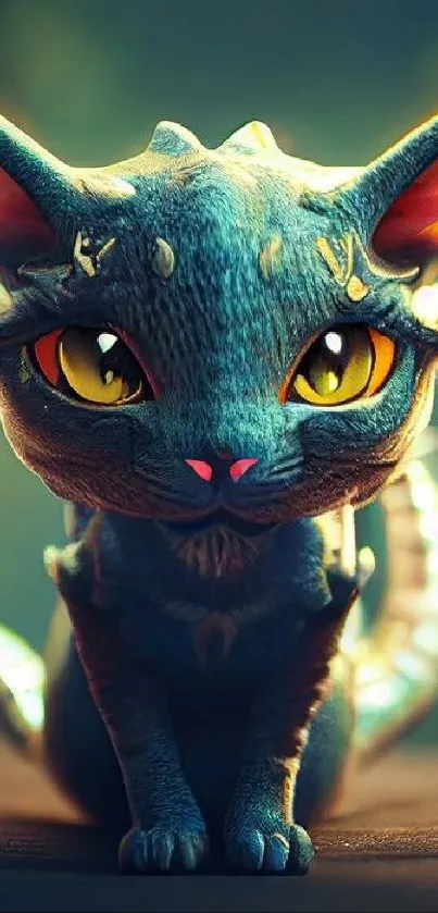 Cute Fantasy Cat Wallpaper - free download