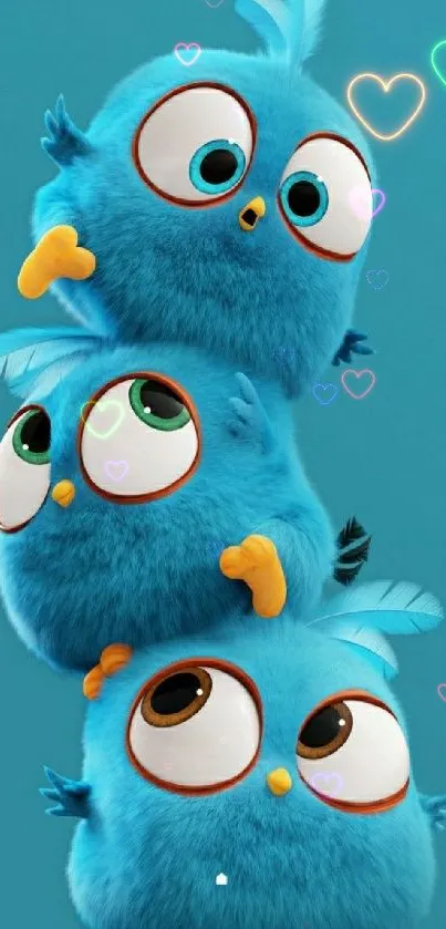Cute Fluffy Birds Wallpaper - free download