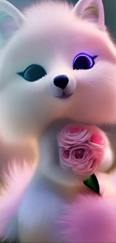 Cute Fluffy Fox Wallpaper - free download