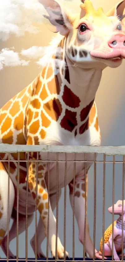 Cute Giraffe-Pig Hybrid Art - free download