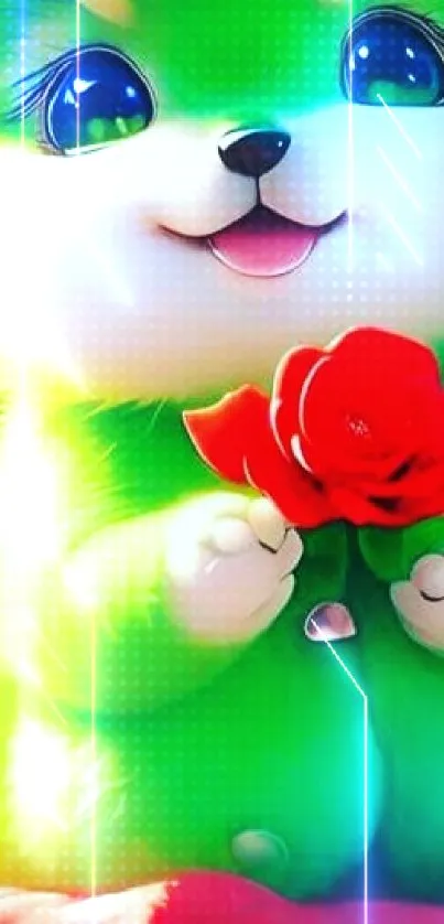 Cute Green Fluffy Creature Art - free download