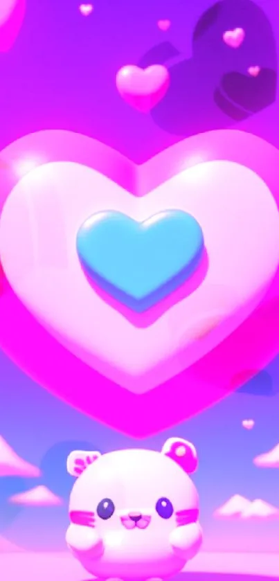 Cute Heart Cartoon Wallpaper - free download