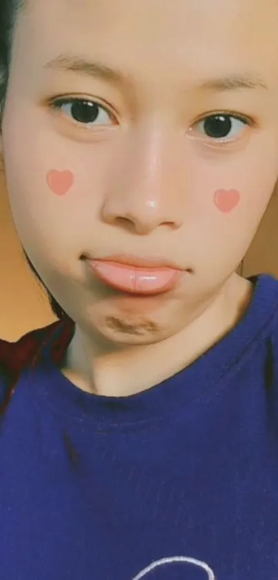 Cute Heart Cheeks Wallpaper - free download