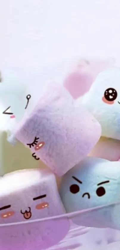 Cute Kawaii Marshmallow Faces - free download