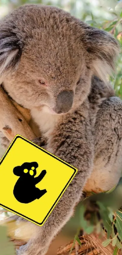 Cute Koala with Sign - free download