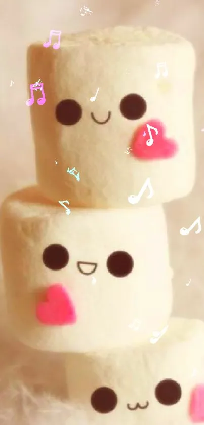 Cute Marshmallow Faces Wallpaper - free download