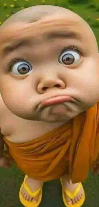 Cute Monk Cartoon Wallpaper - free download