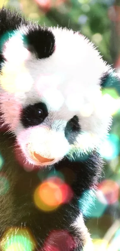 Cute Panda on Tree Wallpaper - free download