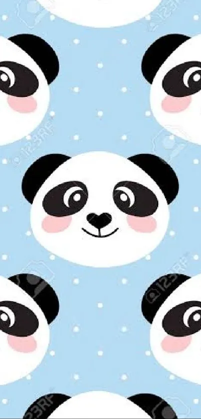 Cute Panda Pattern Wallpaper - free download