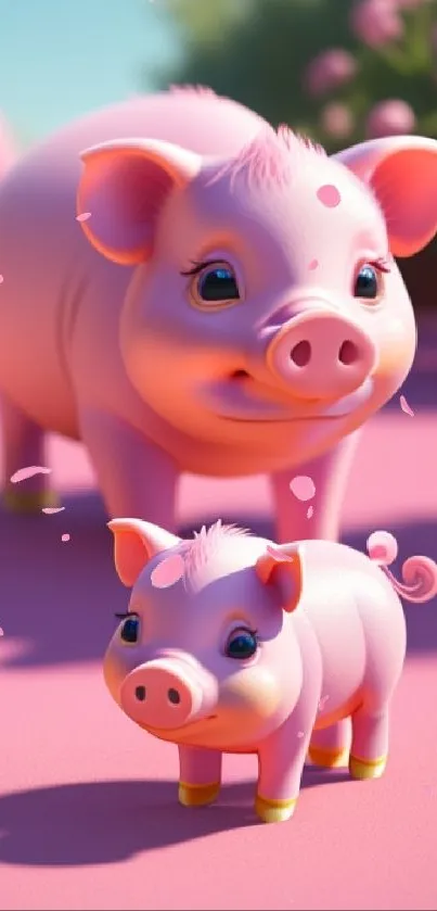 Cute Piglet Family Wallpaper - free download