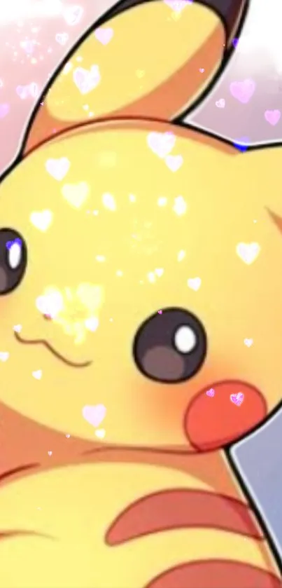 Cute Pikachu Hearts Wallpaper - free download