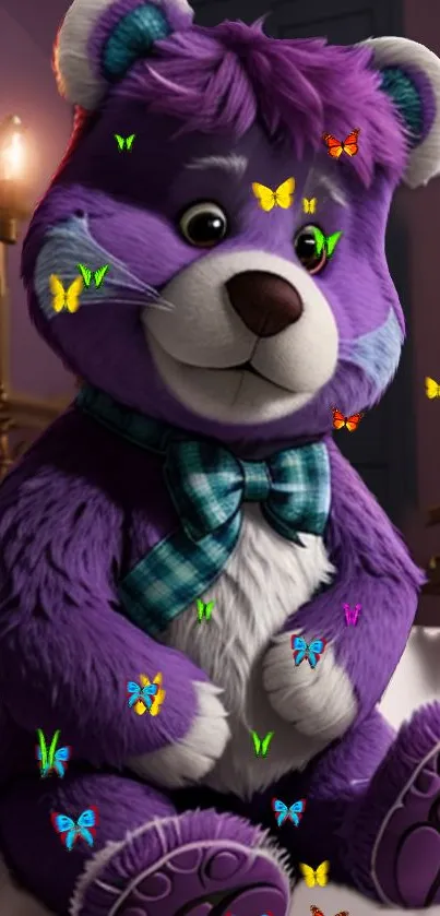 Cute Purple Bear Wallpaper - free download