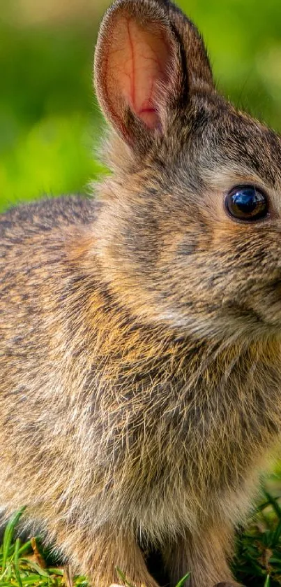 Cute Rabbit in Green Field - free download