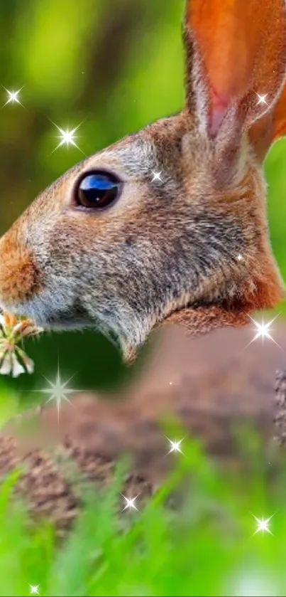 Cute Rabbit Nature Wallpaper - free download