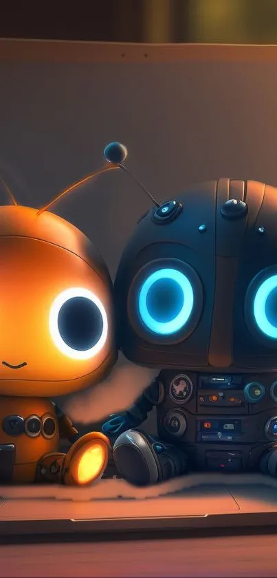 Cute Robot Companions Wallpaper - free download