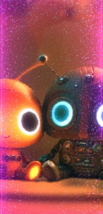 Cute Robot Duo Wallpaper - free download