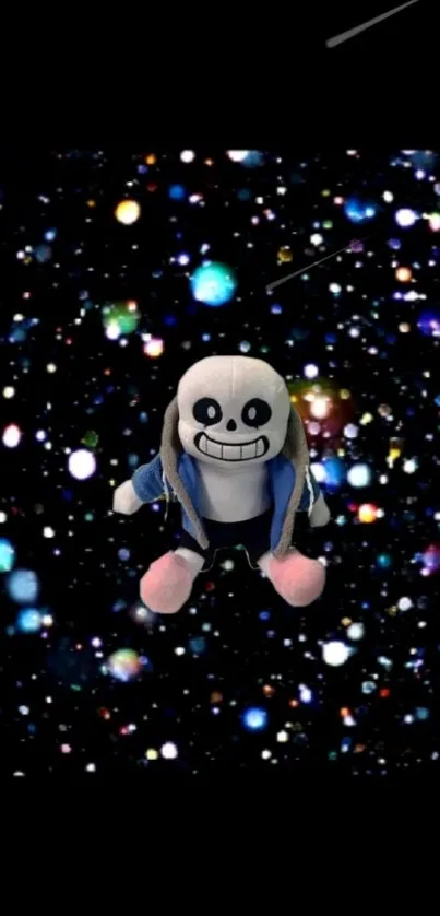 Cute Skeleton in Starry Space - free download