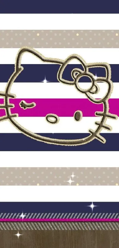 Cute Striped Hello Kitty Design - free download