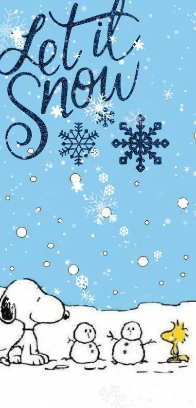 Cute Winter Snoopy Wallpaper - free download