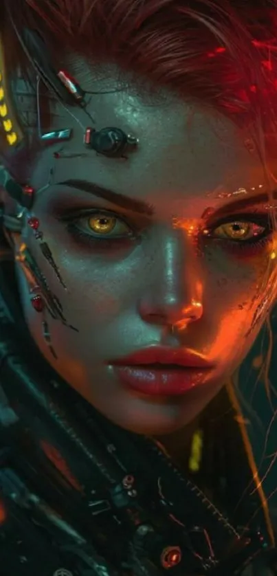 Cyberpunk Futuristic Portrait Wallpaper - free download