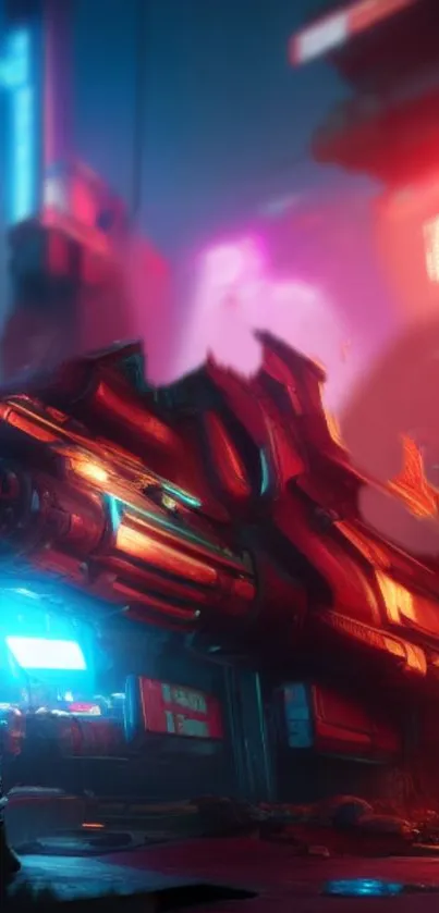 Cyberpunk Neon Cityscape Art - free download