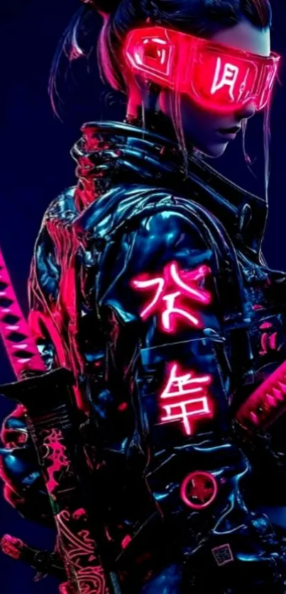 Cyberpunk Neon Samurai Art - free download