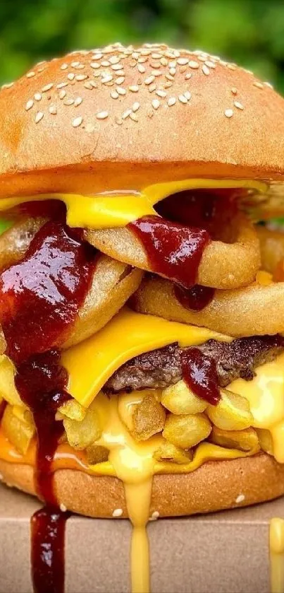 Delicious Burger Mobile Wallpaper - free download