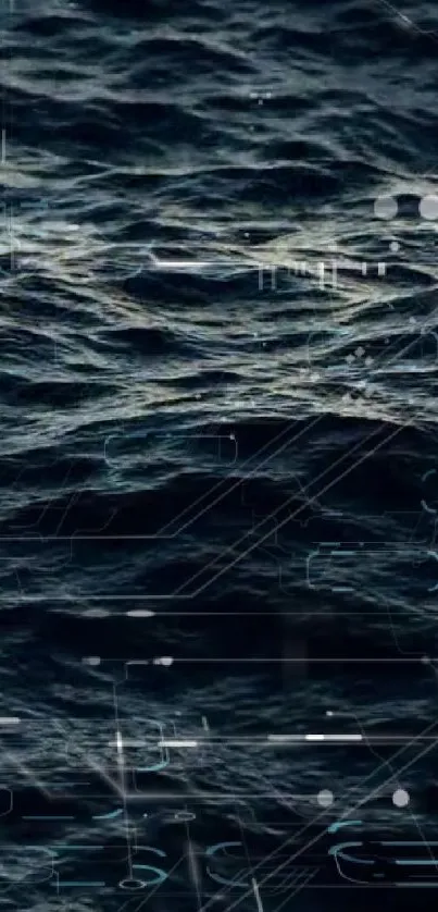 Digital Ocean Waves Wallpaper - free download