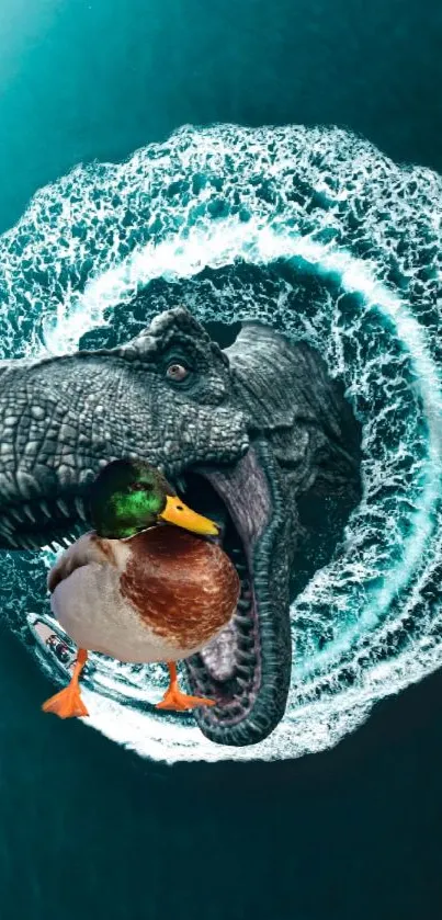 Dinosaur Duck Fantasy Art - free download