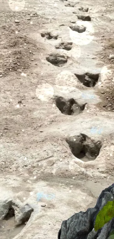 Dinosaur Tracks in Ancient Soil - free download