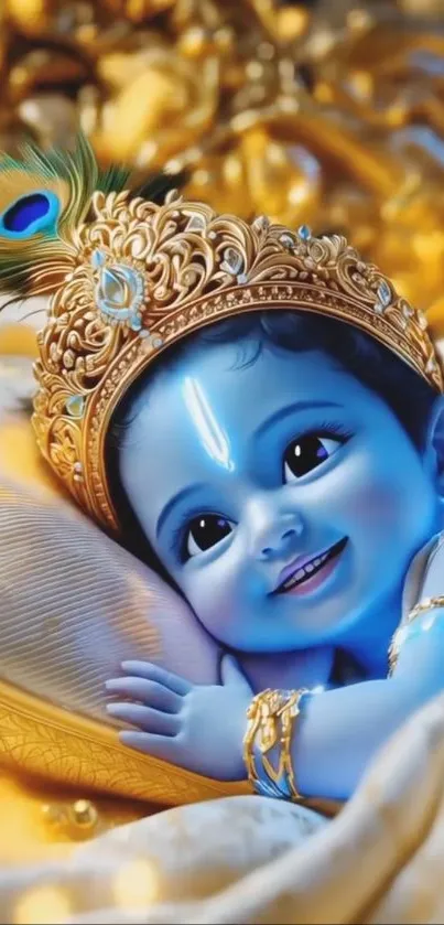 Divine Baby Krishna Art - free download