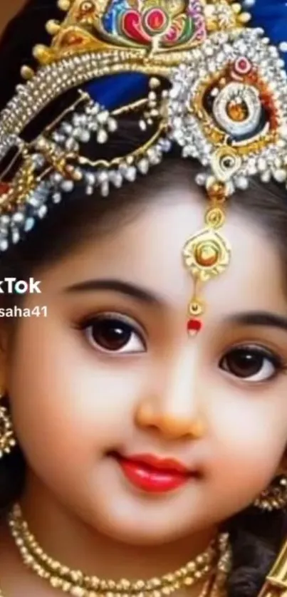 Divine Child Krishna Portrait - free download