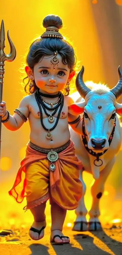 Divine Child with Cow - free download