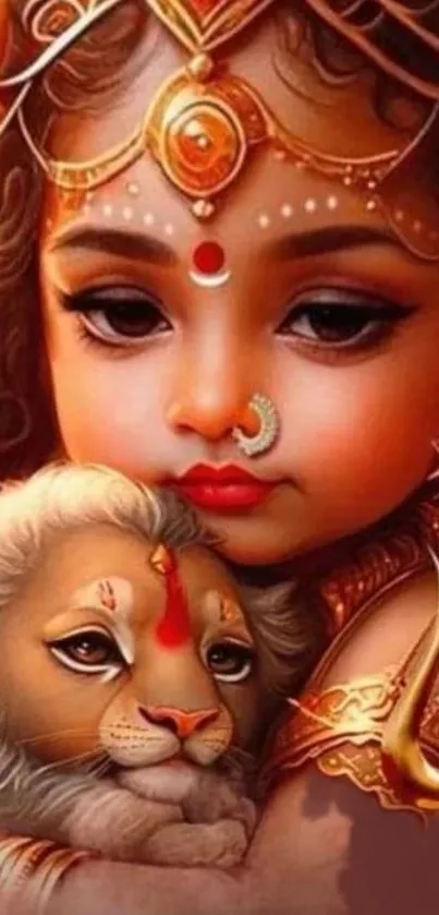 Divine Child with Lion Wallpaper - free download
