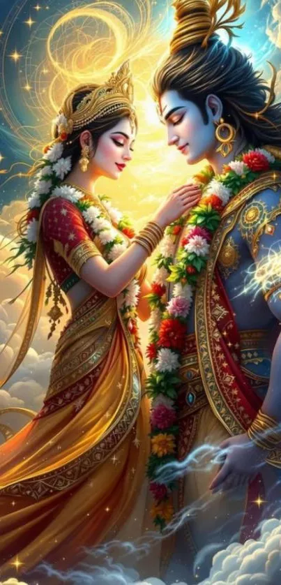 Divine Couple in Vibrant Colors - free download