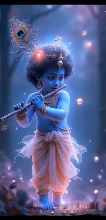 Divine Flute Player Wallpaper - free download